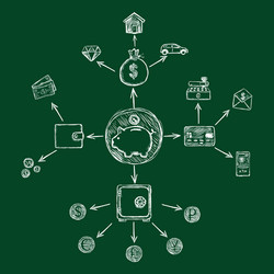 Sketch finance infographic template Royalty Free Vector