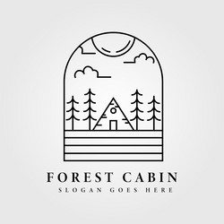 Landscape rustic cabin cottage logo Royalty Free Vector