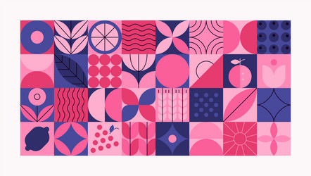 Geometric mosaic food pattern abstract minimal Vector Image