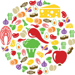 Healthy And Junk Food Human Silhouettes Royalty Free Vector