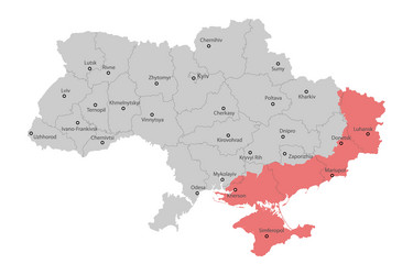 Administrative map of ukraine with 4 areas Vector Image