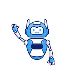 Robot character say hi hello cute cartoon Vector Image