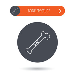 Bone fracture icon traumatology sign Royalty Free Vector