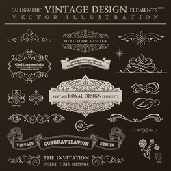 Calligraphic elements vintage Royalty Free Vector Image