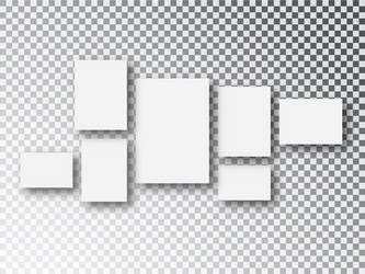 Simple photo collage template set Royalty Free Vector Image