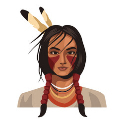 Native american girl character Royalty Free Vector Image