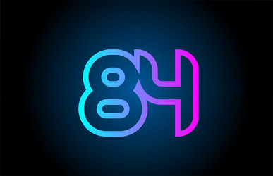 84 green grey number logo icon design creative Vector Image