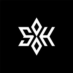 Sh monogram logo with 3 pieces shape isolated Vector Image