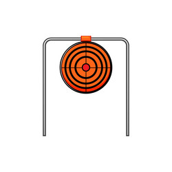 Game shooting target cartoon Royalty Free Vector Image