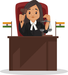 Female judge cartoon character Royalty Free Vector Image