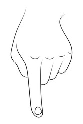Hand points index finger to the left sketch Vector Image