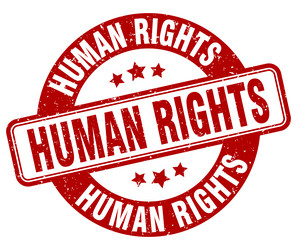 Human rights stamp label round Royalty Free Vector Image