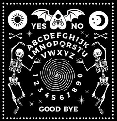 Ouija board with hands with eyes Royalty Free Vector Image