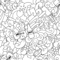 Milkshake and donut seamless pattern Royalty Free Vector