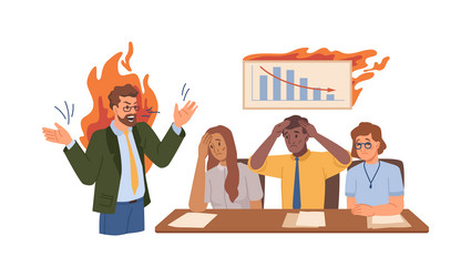 Business people quarrel angry office team Vector Image