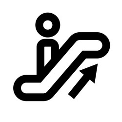 Escalator silhouette icon or elevating equipment Vector Image