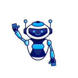 Robot character say hi hello cute cartoon Vector Image