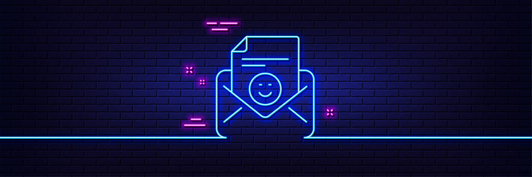 Smile mail line icon positive feedback letter Vector Image