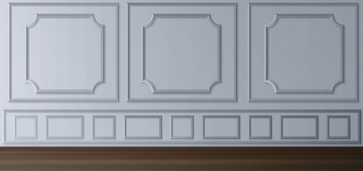 Room interior with white classic wall panel Vector Image