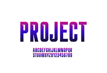 Condensed font high cut alphabet Royalty Free Vector Image