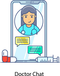 Doctor chat Royalty Free Vector Image - VectorStock