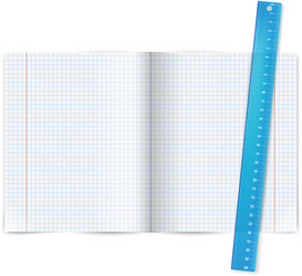 Exercise book paper page with lines Royalty Free Vector