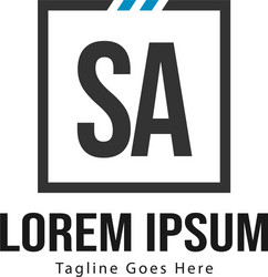 Initial sa logo template with modern frame Vector Image