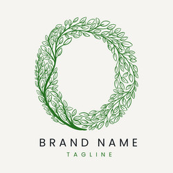 Letter t tree branch formed from twigs leaves Vector Image