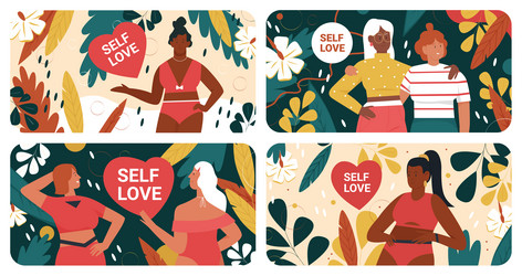 Selfcare and acceptance concept Royalty Free Vector Image