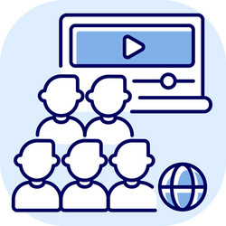 Online training blue rgb color icon Royalty Free Vector