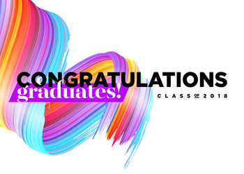 Congrats card congratulations graduates 2018 logo Vector Image