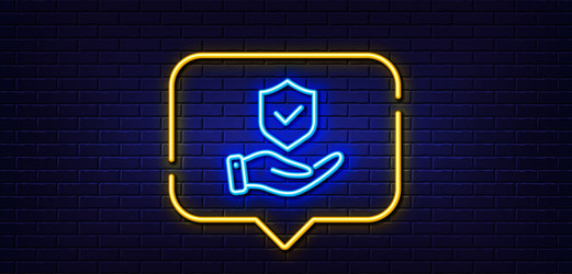 Insurance hands line icon risk coverage sign Vector Image