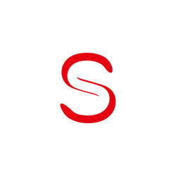 Letter s red geometric symbol simple logo Vector Image
