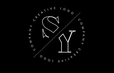 Sy golden letter logo with cutted and intersected Vector Image