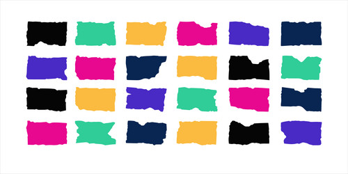 Set of blank tear cut papers collage shape Vector Image