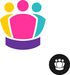 Winner people team logo template Royalty Free Vector Image