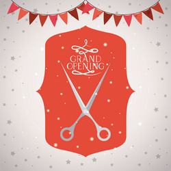 Grand opening frame with scissorscuting ribbon Vector Image
