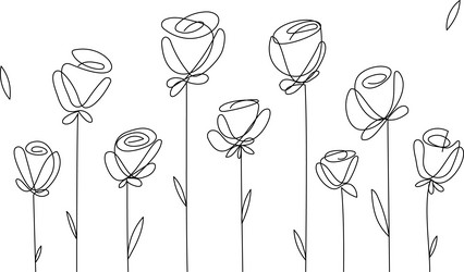 Line flower doodle 3 Royalty Free Vector Image