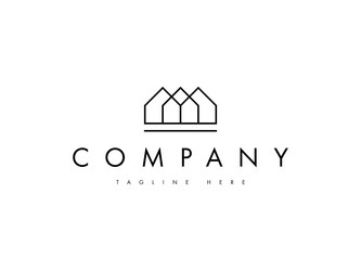 Letter a real estate house line logo design Vector Image