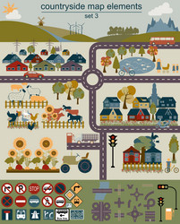 City map elements design Royalty Free Vector Image