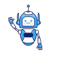 Robot character say hi hello cute cartoon Vector Image