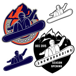 Snowboarding emblem with skull in hat ski glasses Vector Image