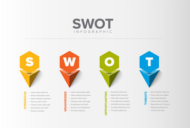 Color simple swot template Royalty Free Vector Image