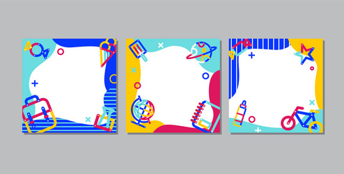 Border template with kids learning in classroom Vector Image