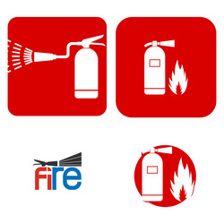 Fire extinguisher logo Royalty Free Vector Image