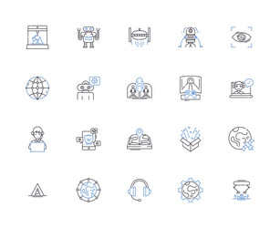Future outline icons collection futurity foresee Vector Image