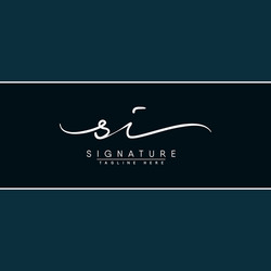 Initial letter si logo - handwritten signature Vector Image