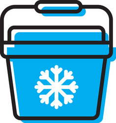 Portable fridge icon ice cooler simple solid Vector Image