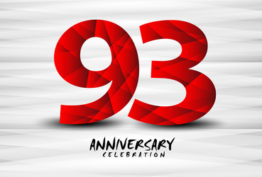 93 year anniversary celebration logo Royalty Free Vector