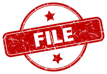 Square grunge red file stamp Royalty Free Vector Image